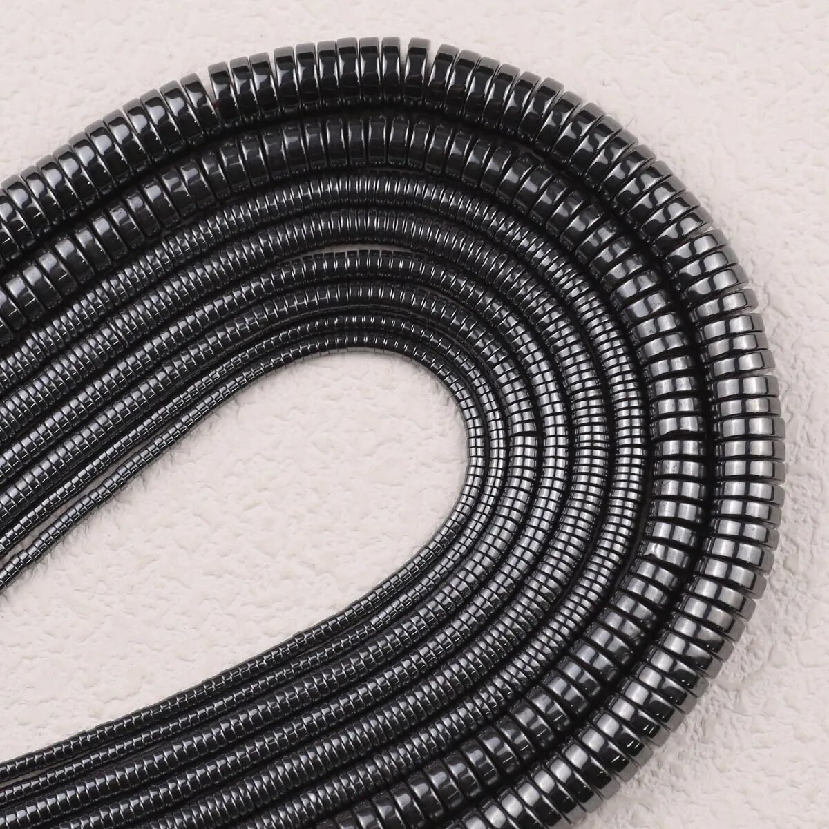 Плоские круглые бусины из гематита JHNBY 3/4/6/8 мм Черный, 3x1MM 330pcs, Natural Black