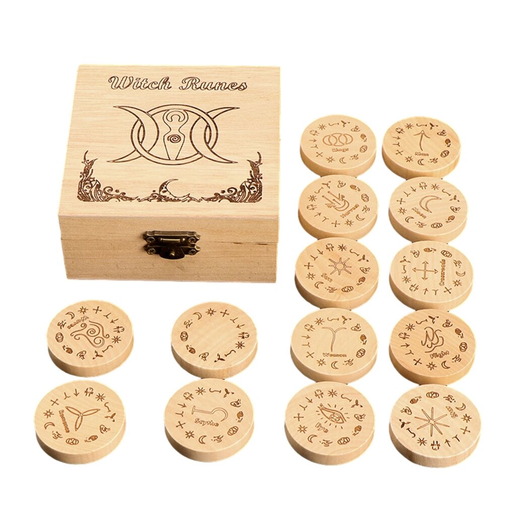 14шт Набор Рун NWFWA001 Рунические Камни Руническая Карта Таро Уникальный Дизайн Мастерство Исполнения Изысканный Символ Надпись Узор