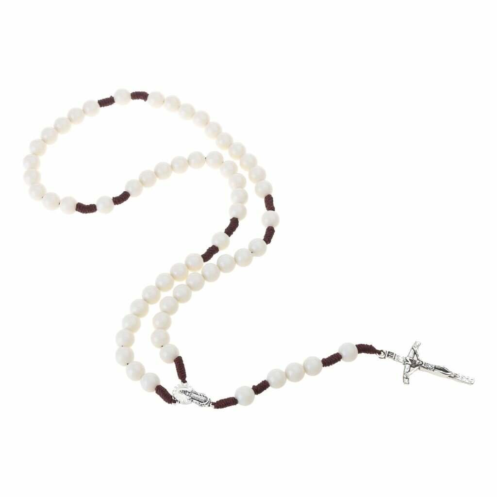 Изготовление католического ожерелья из пяти четок с четками-крестом Богоматери Христовой