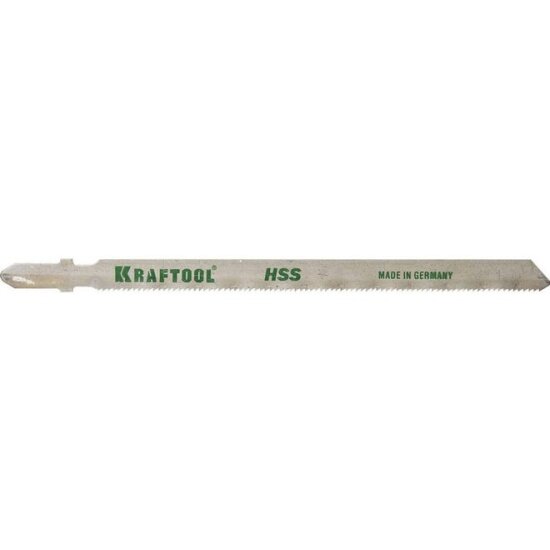 Полотна для лобзика Kraftool , T318A, HSS, по металлу (1-3мм), EU-хвост, шаг 1.2мм, 110мм, 2шт (159552-1,2)