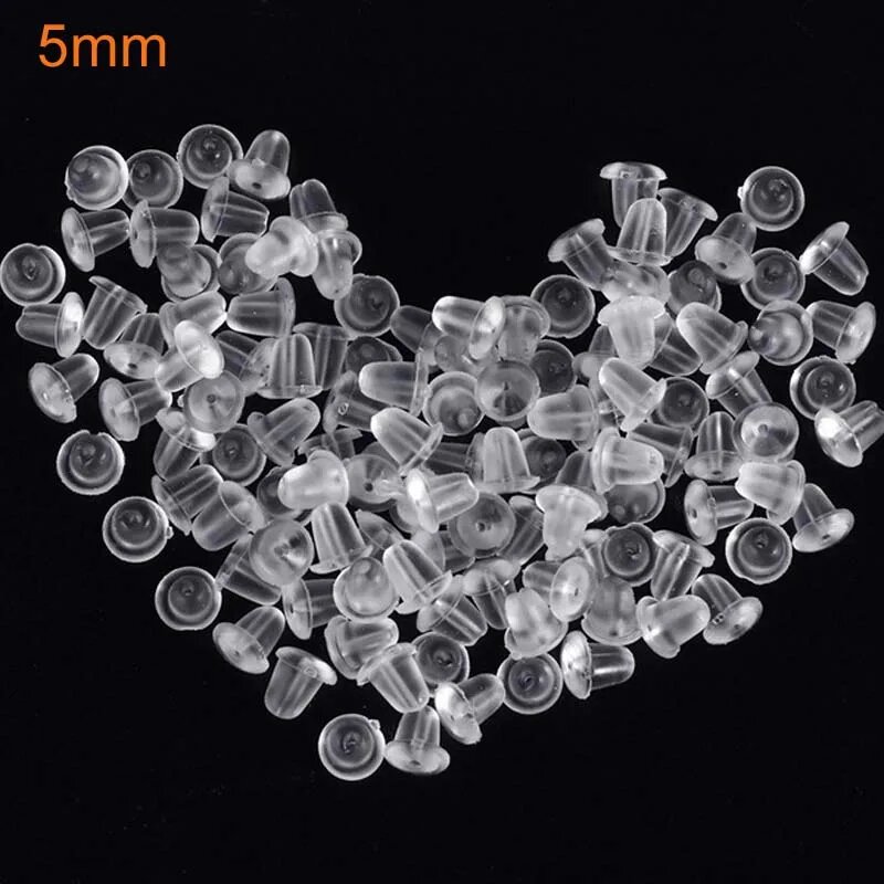 Силиконовые заглушки для сережек Sun Dazzle 5 мм 100 шт.