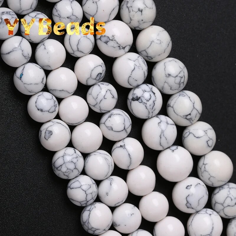 Каменные бусины Xiphne Говлит белые 4-12 мм 6mm 59 to 63pcs
