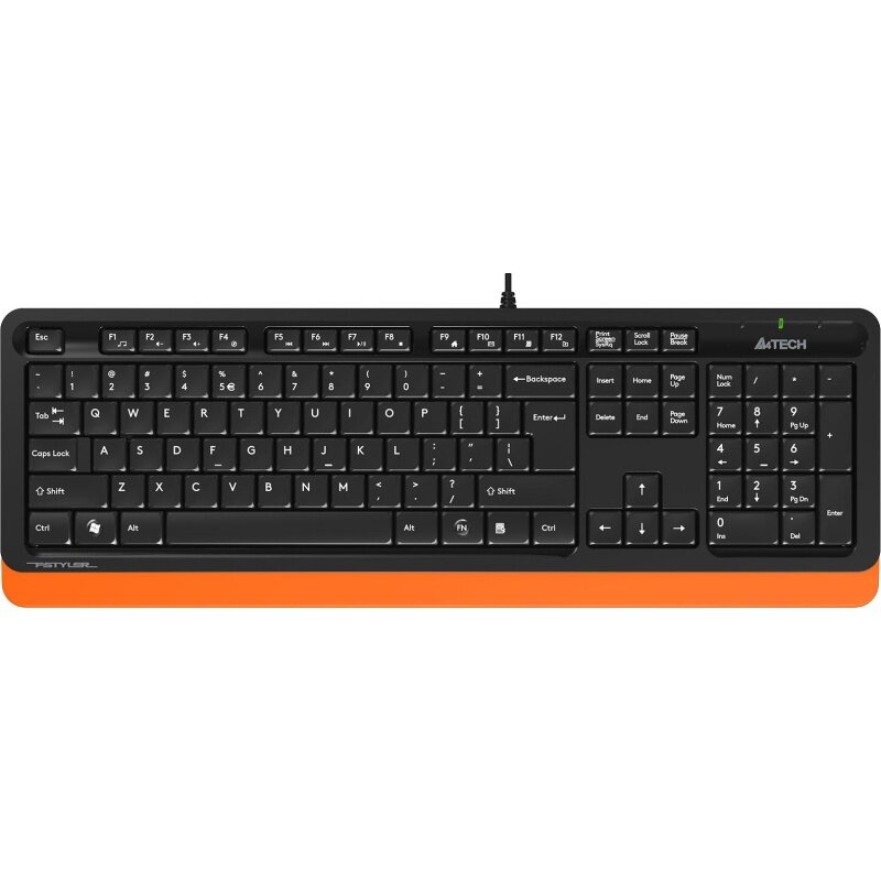 Комплект из клавиатуры и мыши A4Tech модель Fstyler F1010, USB, цвет черно - оранжевый