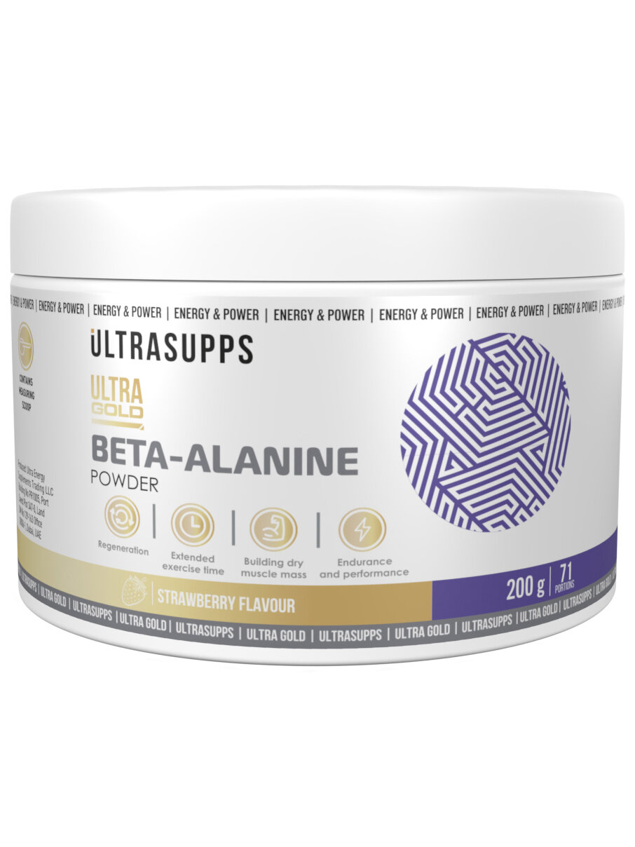 Бета-Аланин UltraSupps Ultra Gold Beta-Alanine - 200 г, клубника