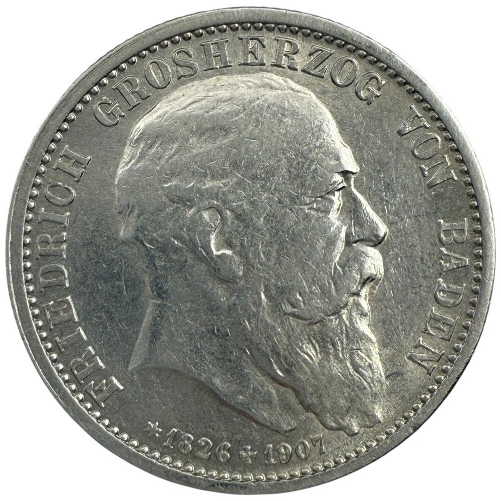 Германская империя, Баден 2 марки 1907 г. (Смерть Фридриха I)