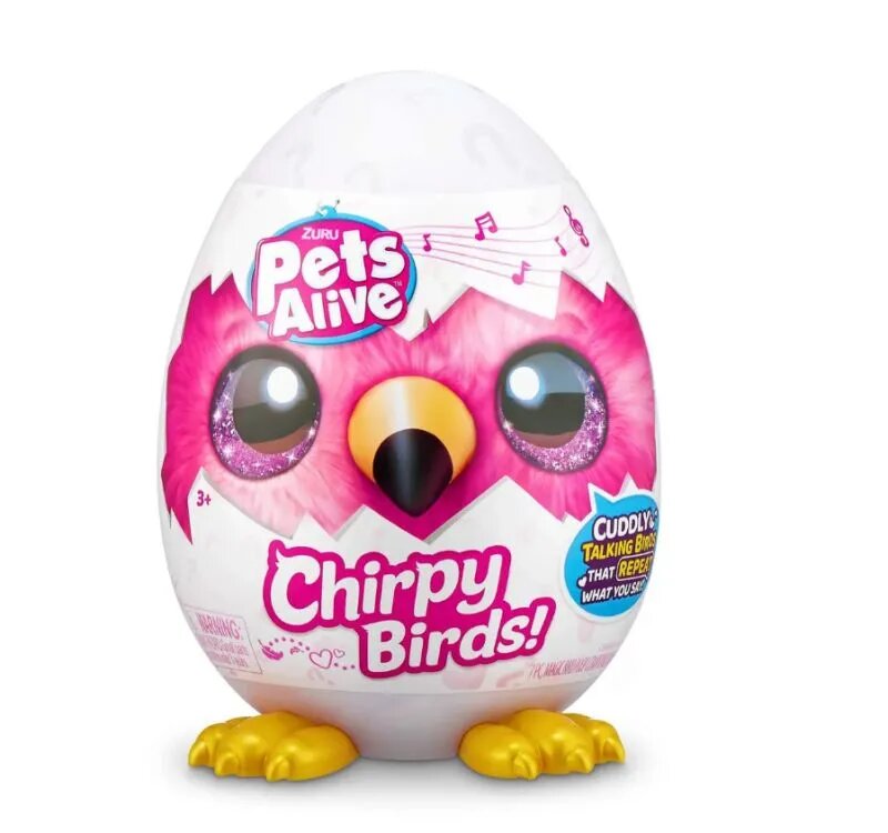 Игровой набор ZURU "Птичка-повторюшка", текстиль, звук, 4 цвета, 9537