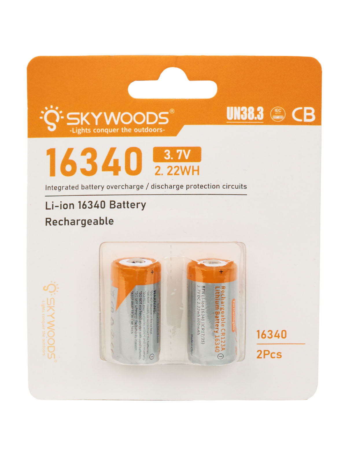 Аккумуляторы Skywoods Inr16340 700Mah Комплект - 2 Шт.