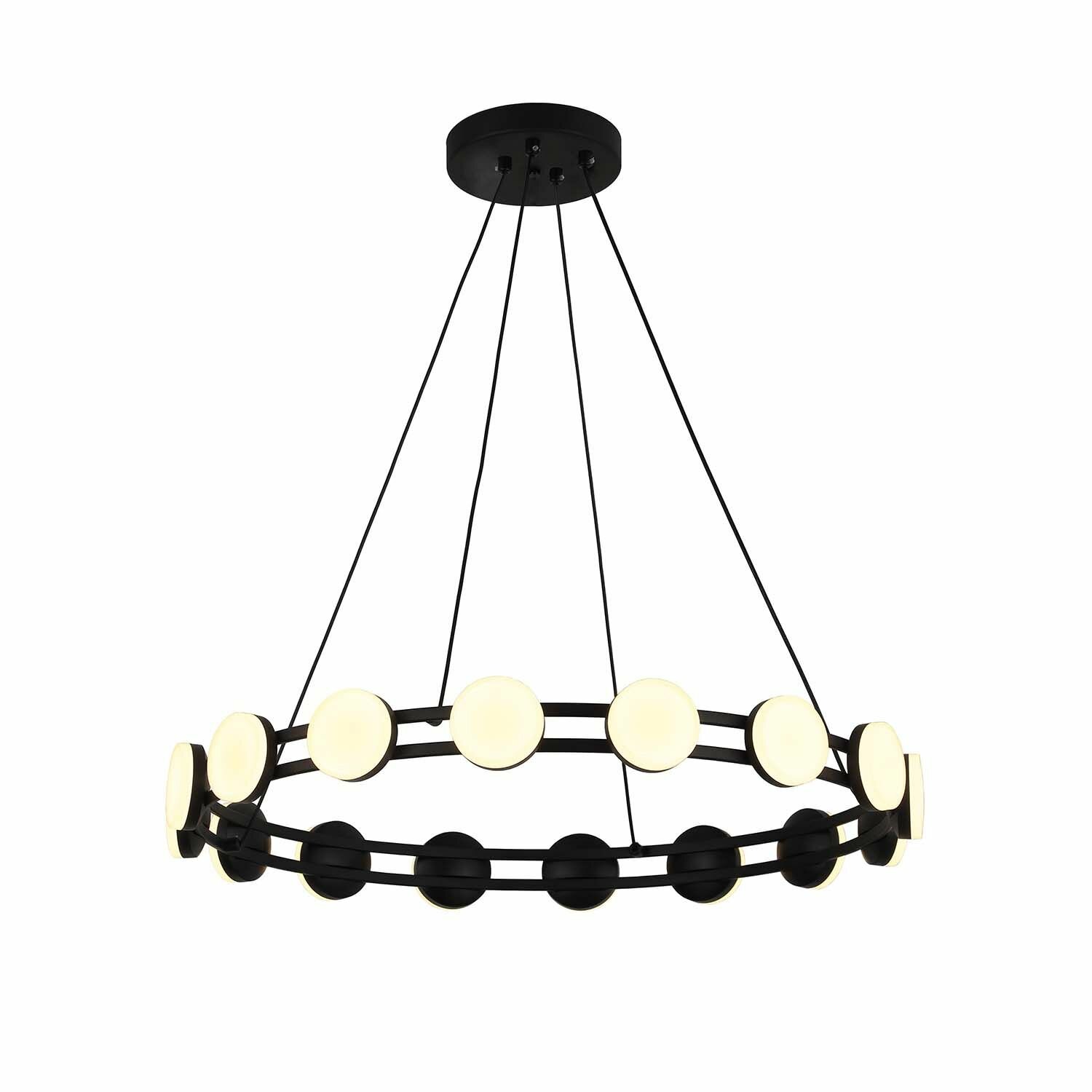 Подвесная люстра F-Promo Modern D600*H100/1200, LED, цвет черный, арт. 4601-6P