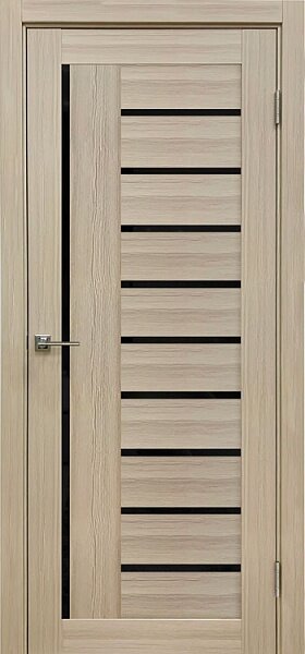 Межкомнатная Дверь Verda Y-5 Лиственница Кремовая со Стеклом Лакобель Чёрный 2000х800мм (Полотно 1шт) / Верда.