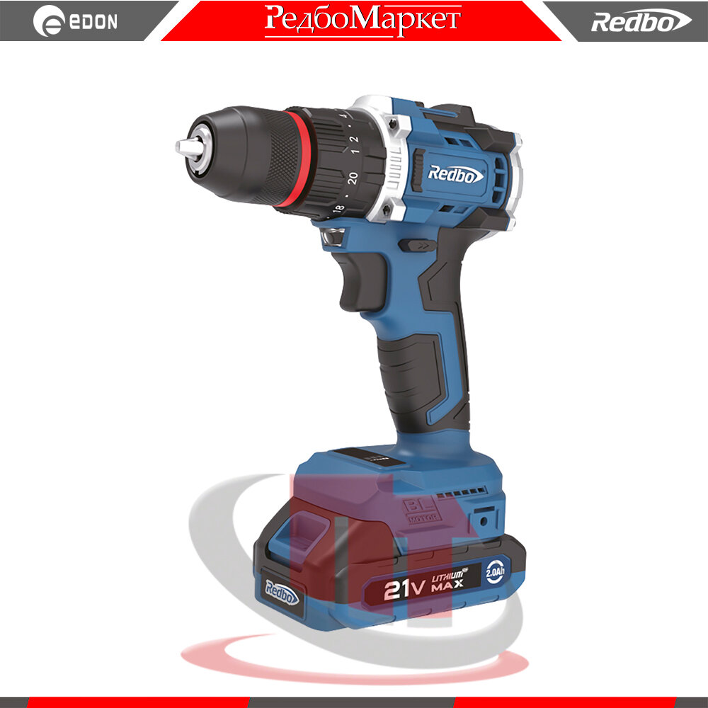 Дрель-шуруповерт аккумуляторная ударная Redbo OAD-21PBL бесщеточная