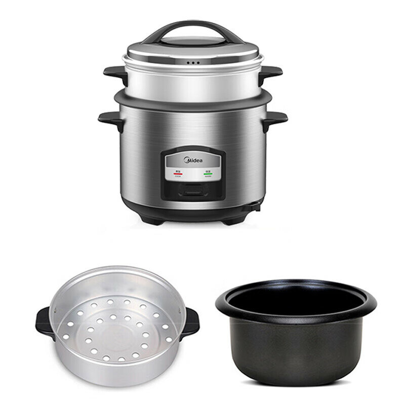 Midea Double-Layer Large Capacity Electric Rice Cooker with Steaming Function, Multi-Functional Rice Cooker with Steamer, 5.5L Mechanical Rice Cooker MG-AFG5570