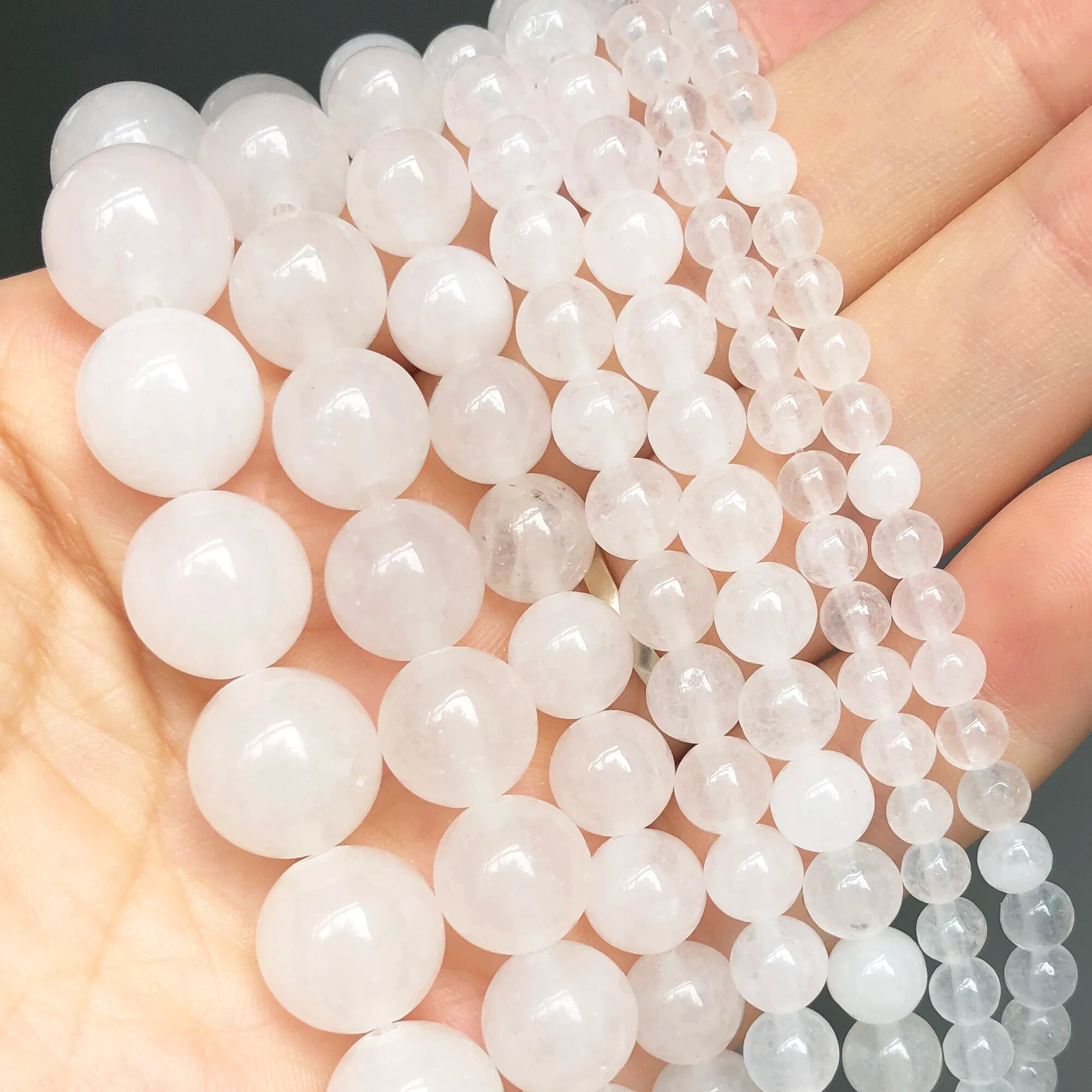 Бусины из ангелита, халцедона, нефрита 4-12 мм xilitata Белый, 10mm (approx 36pcs), White Chalcedony