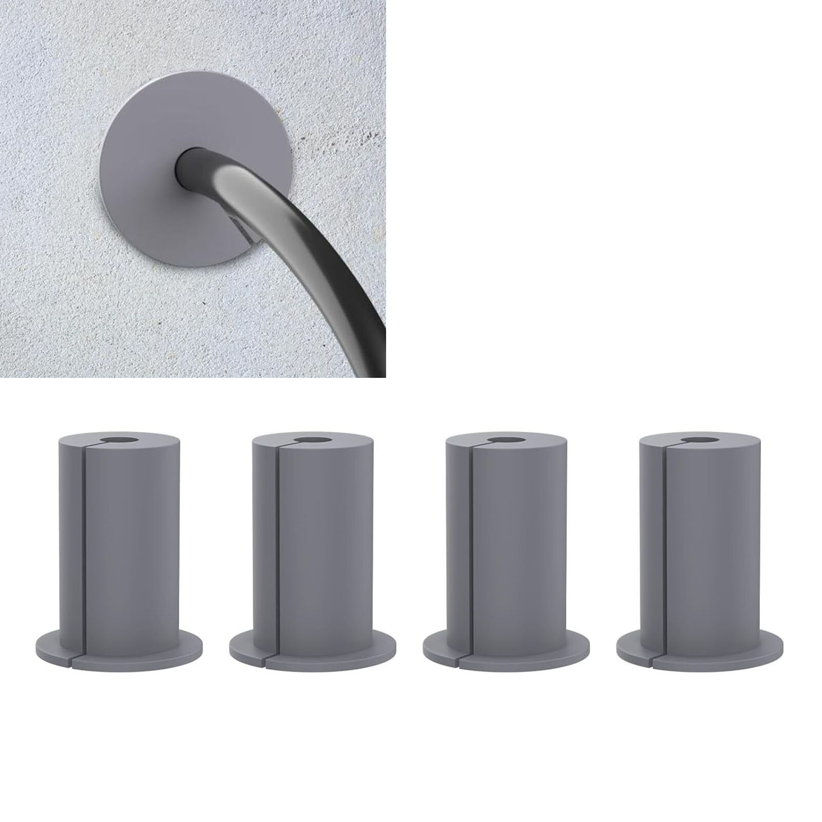 4 шт, втулка для кабеля Ethernet, 1 дюйм, резиновая втулка для настенного кабеля, сквозная втулка для дома и на открытом воздухе, серая