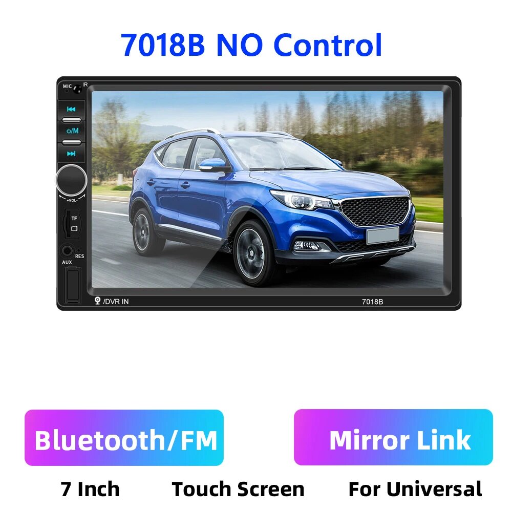Автомагнитола 7018B, 7" сенсорный экран, Bluetooth/FM, Mirror Link