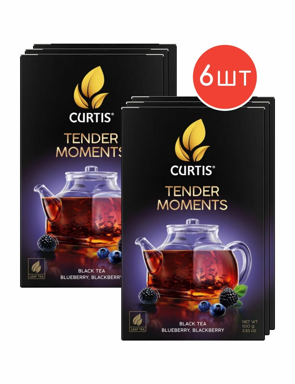 Чай черный Curtis Tender Moments листовой 100г 6шт