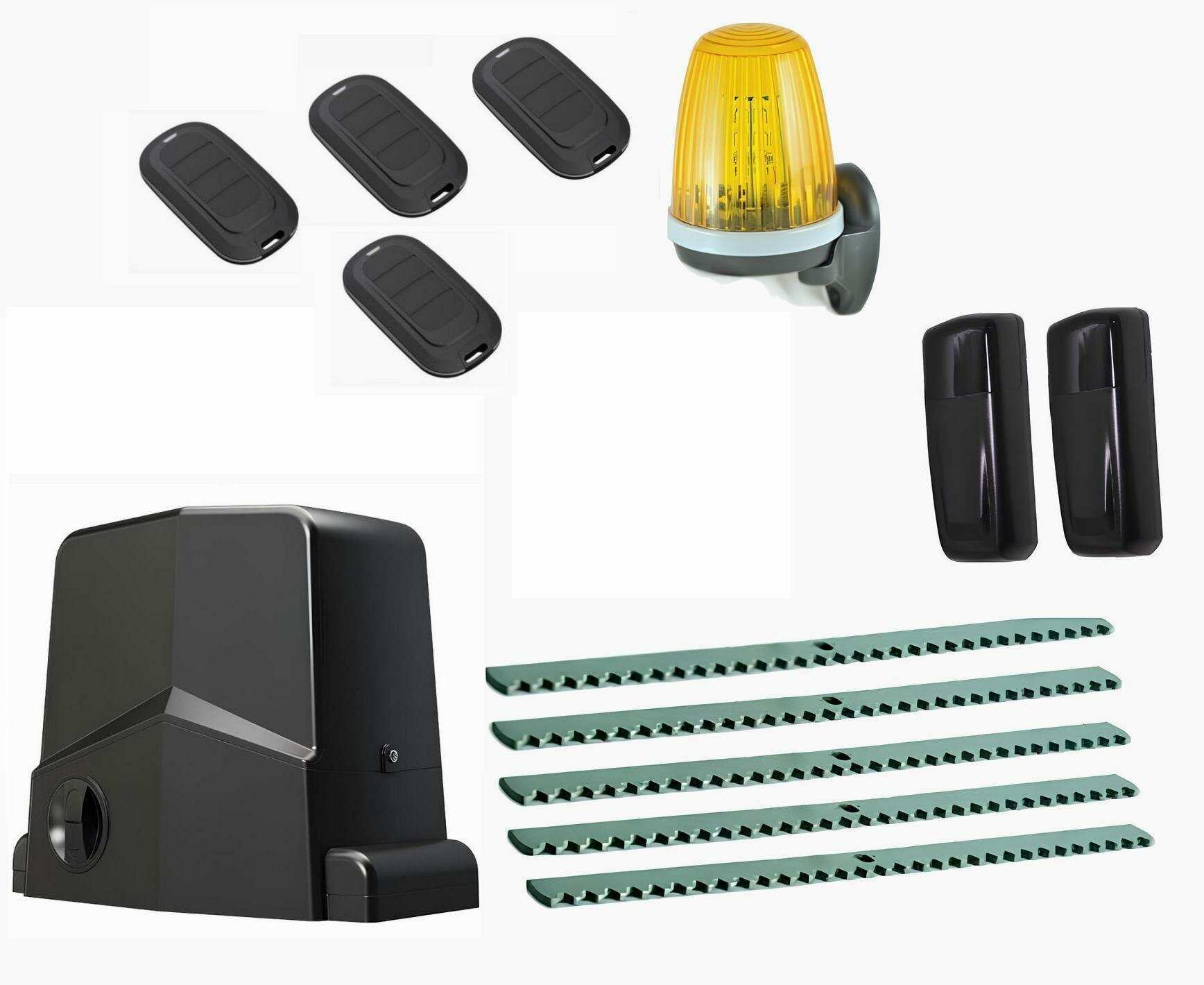 Автоматика для откатных ворот ARW-1000MKIT FULL5-T4, комплект: привод, 4 пульта, лампа, фотоэлементы, 5 реек