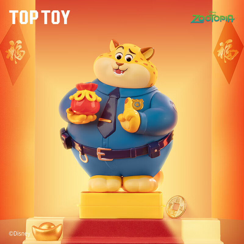 TOP TOY Disney Zootopia Lucky Leopard Series Leopard Police Officer Blind Box Girls Birthday Gift Single Box