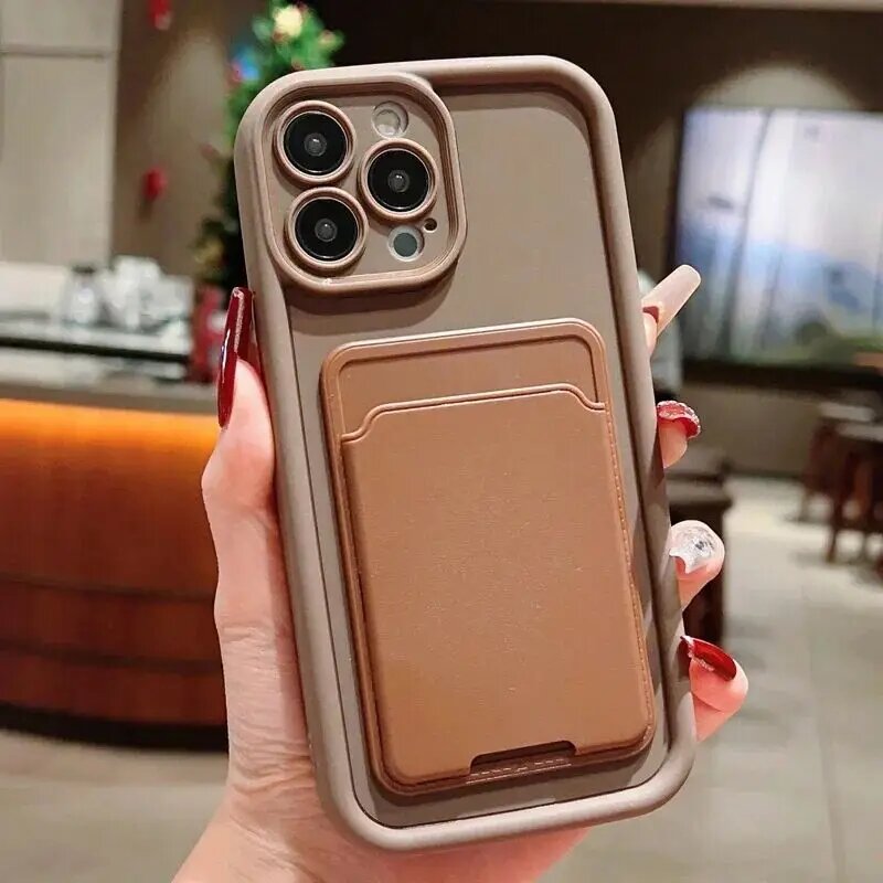 Коричневый чехол Realme GT3 с держателем для карт