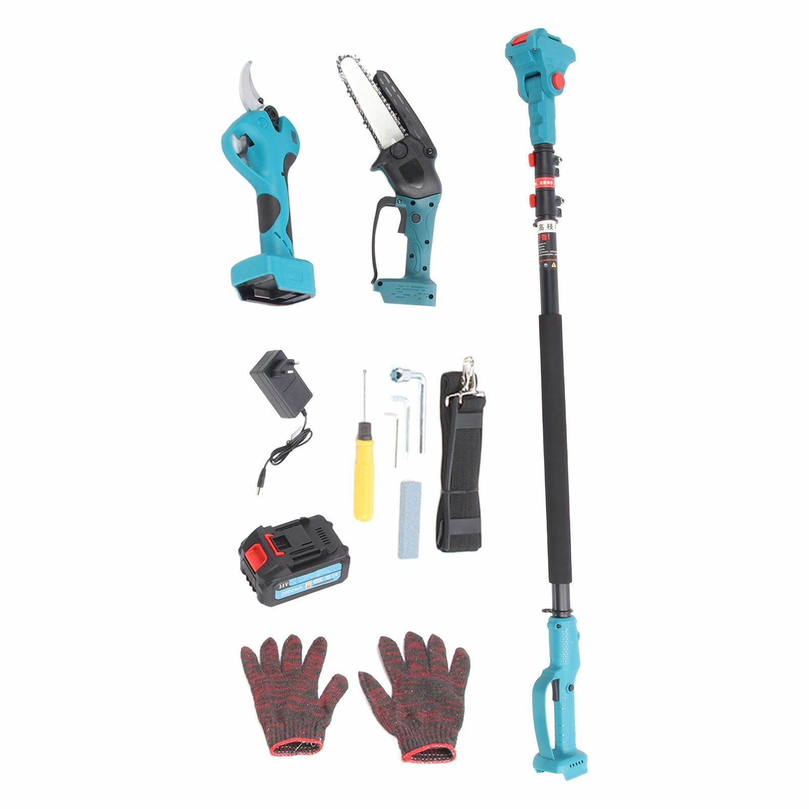 Электрические секаторы с бензопилой и телескопическим удлинителем