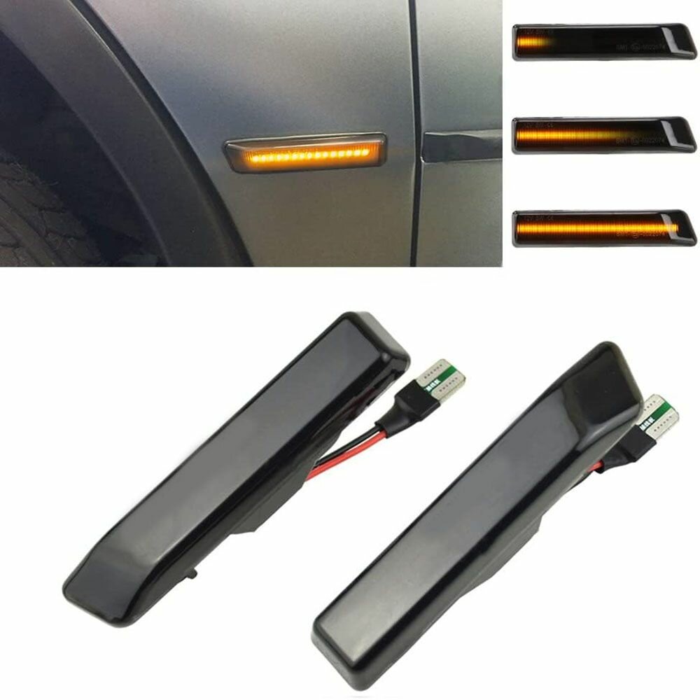 2x секвенционные дымчатые боковые маркерные светодиодные поворотные сигнальные огни для bmw x5 e531999-2006