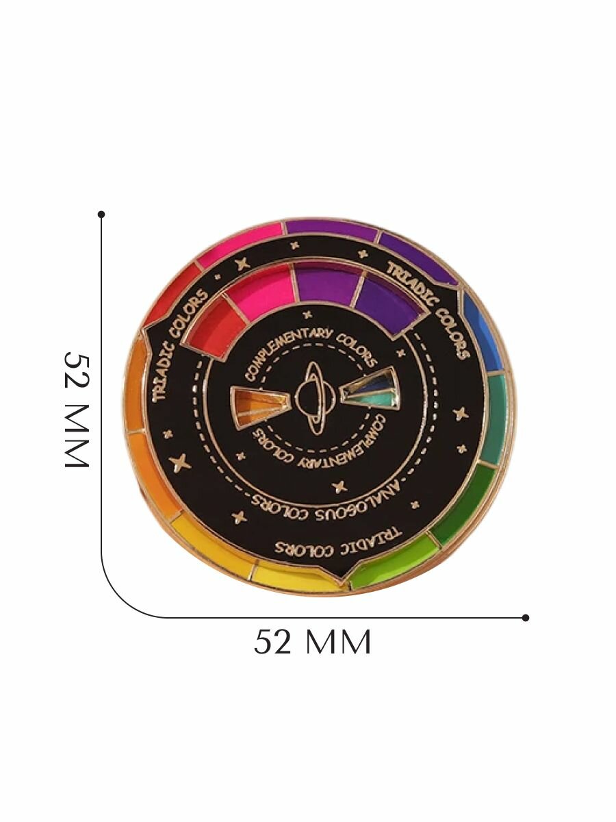 Металлический значок на рюкзак, сумку, портфель Itten's Color Wheel 52 мм