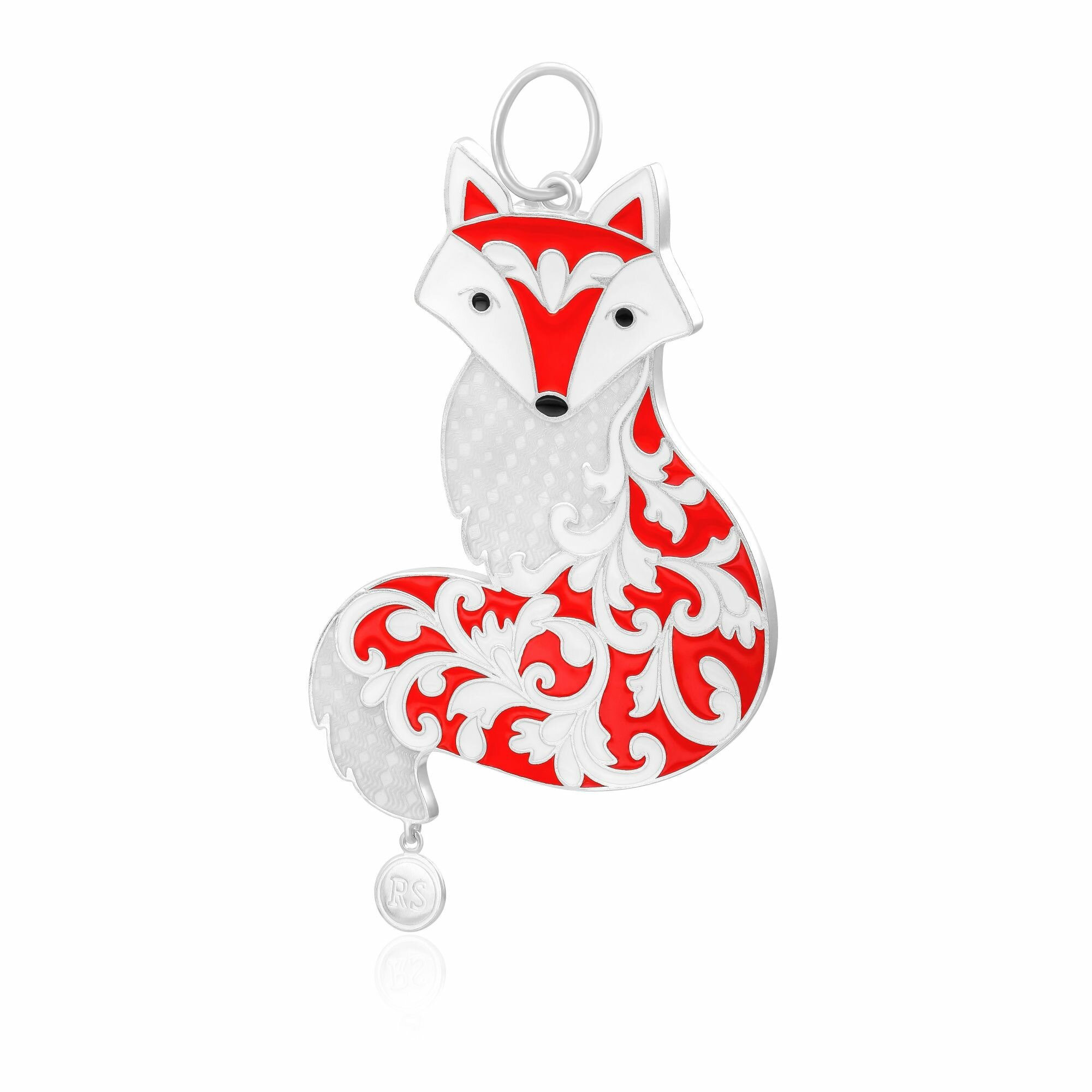 Елочная игрушка Лисичка из серебра