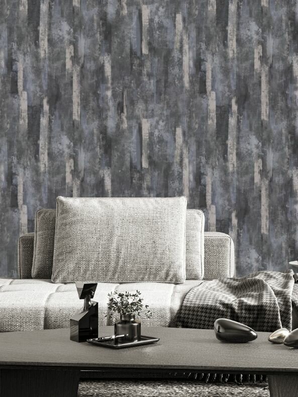 Обои винил горячего тиснения, моющиеся на флизелиновой основе Marvig Люкс Лофт 1.06м х 10.05м, бетон, цвет графит 00104325