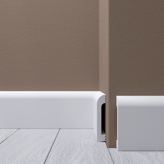 Плинтус напольный 21x99 мм белый ударопрочный полистирол полиуретановый под покраску 1 метр