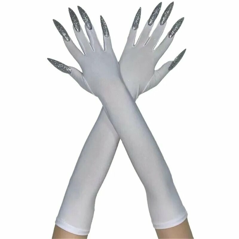 Перчатки для Хэллоуина С Длинными Ногтями Ghost Claw Gloves-Белый B