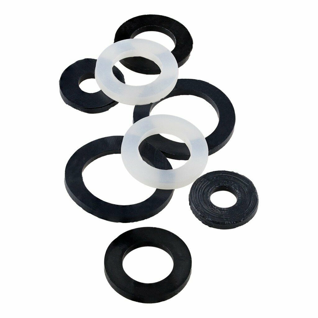 Набор прокладок сантехнических MasterProf ИС.131416, 8 шт, силиконовые и резиновые шайбы для крана и труб