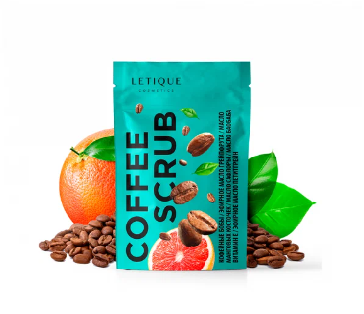 Letique Скраб для тела кофейный антицеллюлитный с маслами, 250 г