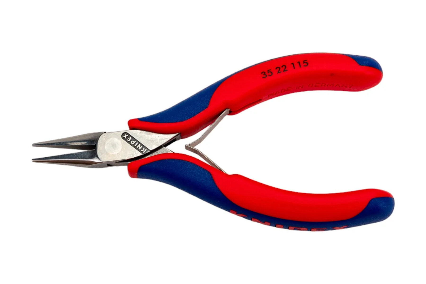 Плоскогубцы захватные для электроники, плоскокруглые губки, 115 мм, 2-комп ручки KNIPEX KN-3522115