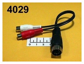 Переходник DIN 5pin штекер/RCA 2 гнезда 20см (3-0090)