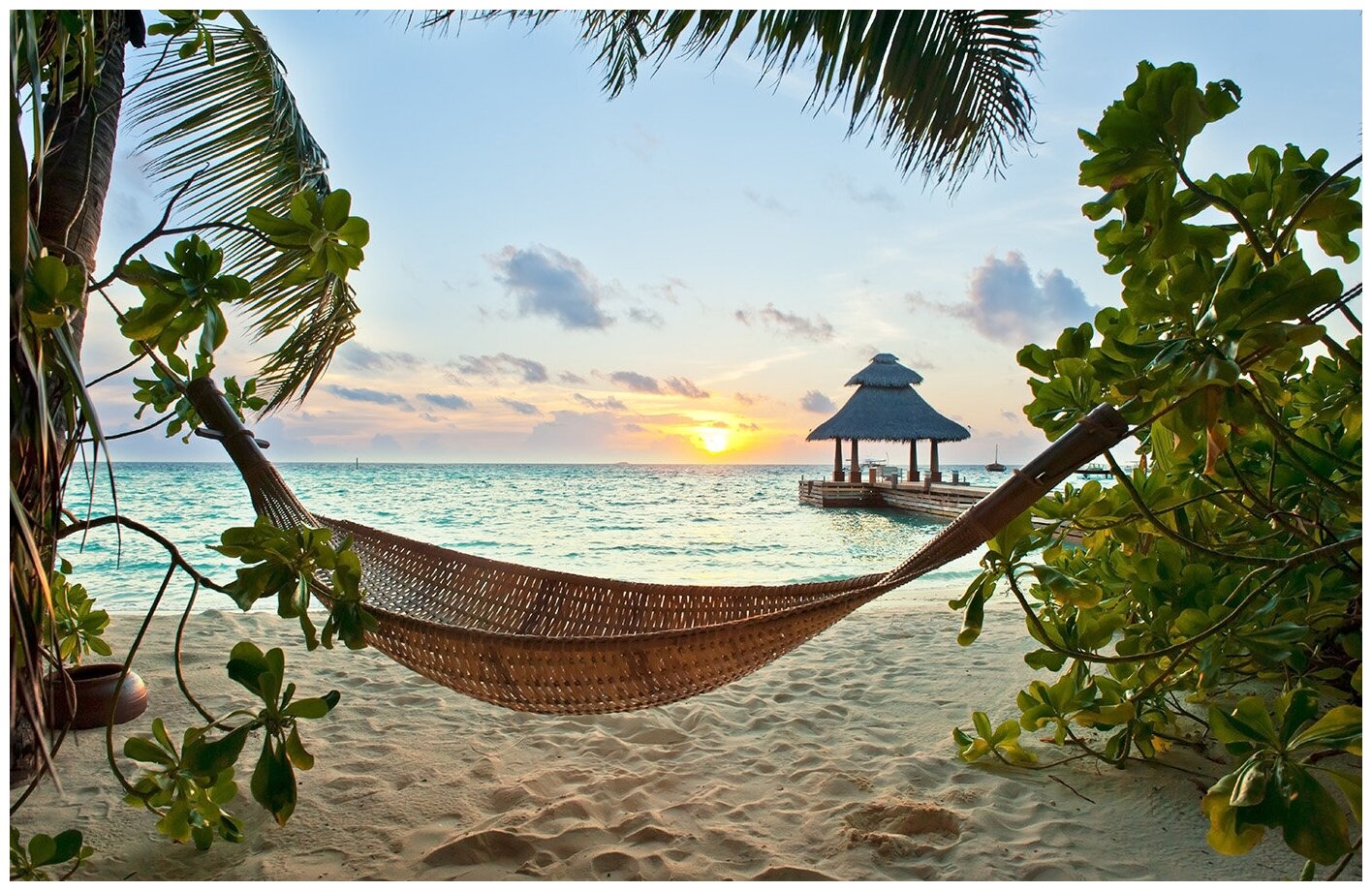 Фотообои Уютная стена "Рай на закате" 420х270 см Виниловые Бесшовные (единым полотном)