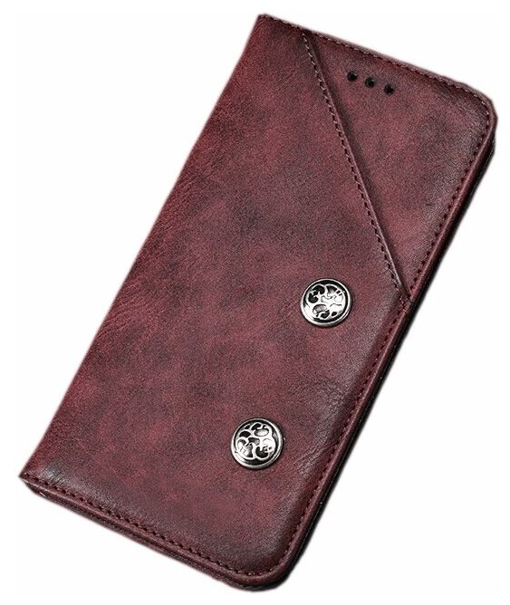 Чехол-книжка MyPads для Huawei Honor 10X Lite/Huawei P Smart 2021 (PPA-LX1) креативный крафтовый ретро футляр азиатский стиль ручной работы c декоративными пуговицами и визитницей красный