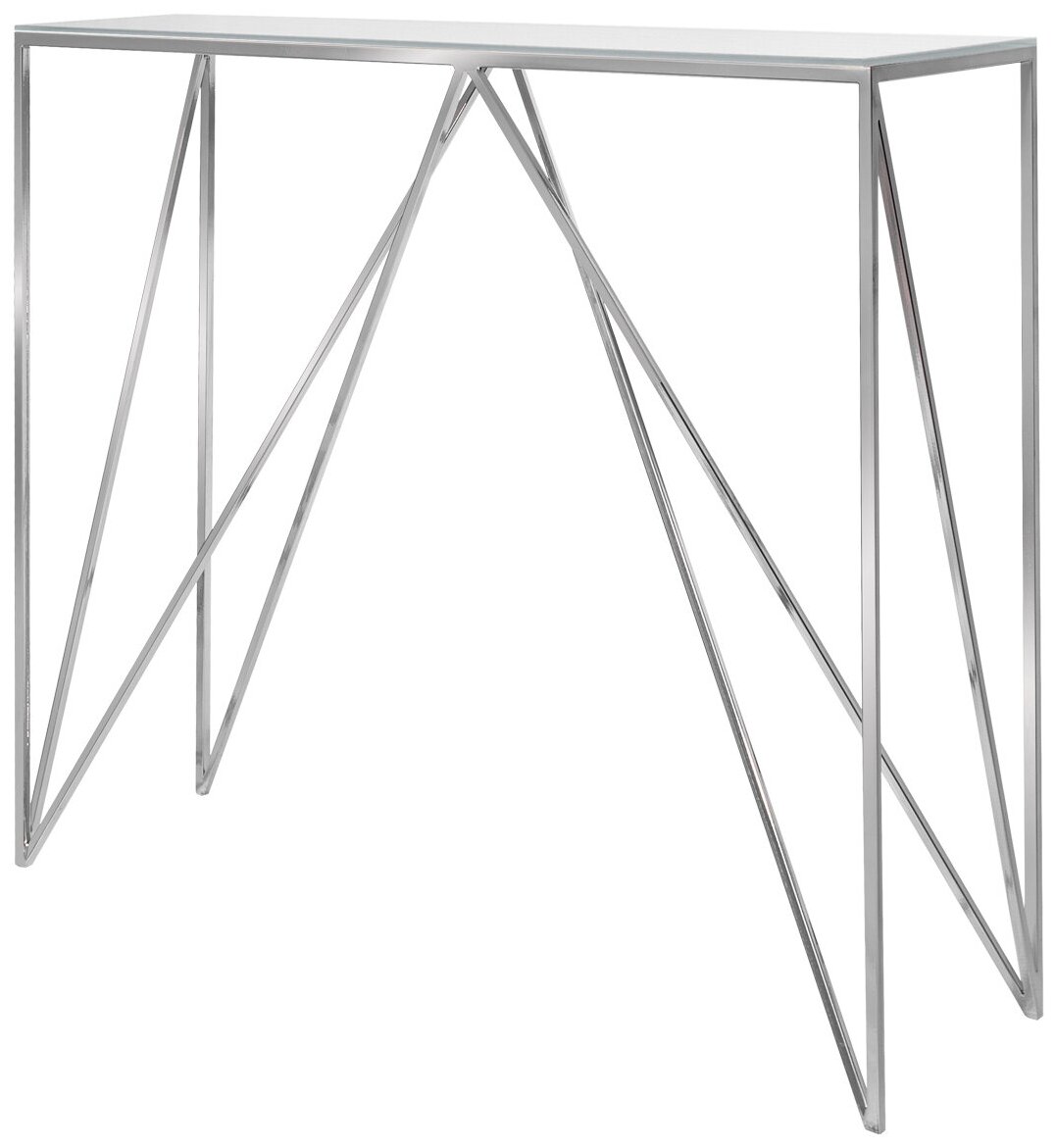 Консольный столик, туалетный столик CARY 800х855х250мм (хром/прозрачное)