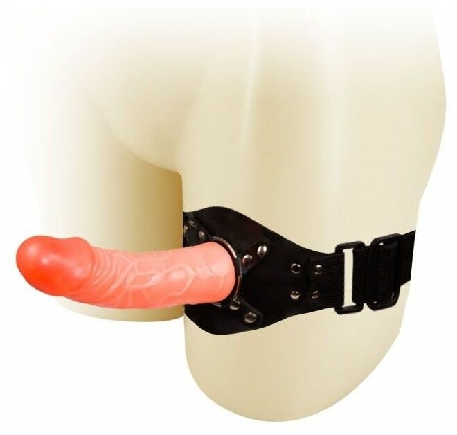Телесный фаллос с креплением на ногу - 17 см,17 см,4 см, телесный, поливинилхлорид (ПВХ, PVC), Унисекс, Страпоны, фаллопротезы