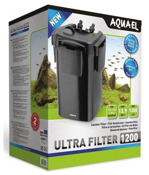 Внешний фильтр для аквариума 150 - 300 л Aquael ULTRA FILTER 1200 (1200 л/ч, 13.9 Вт, h = 160 см)