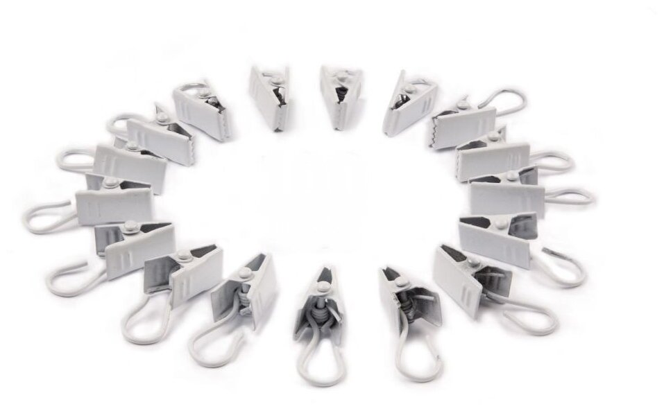 Зажим для штор OLEXDECO 30 шт. Белый глянец