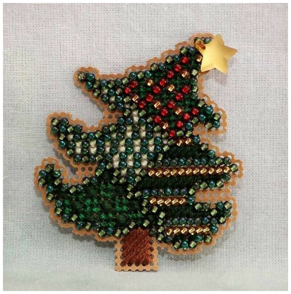 Набор для вышивания Mill Hill #H79 Tipsy Tree (Ёлочка на веселе), Счетный крест, 6.35 x 6.35 см