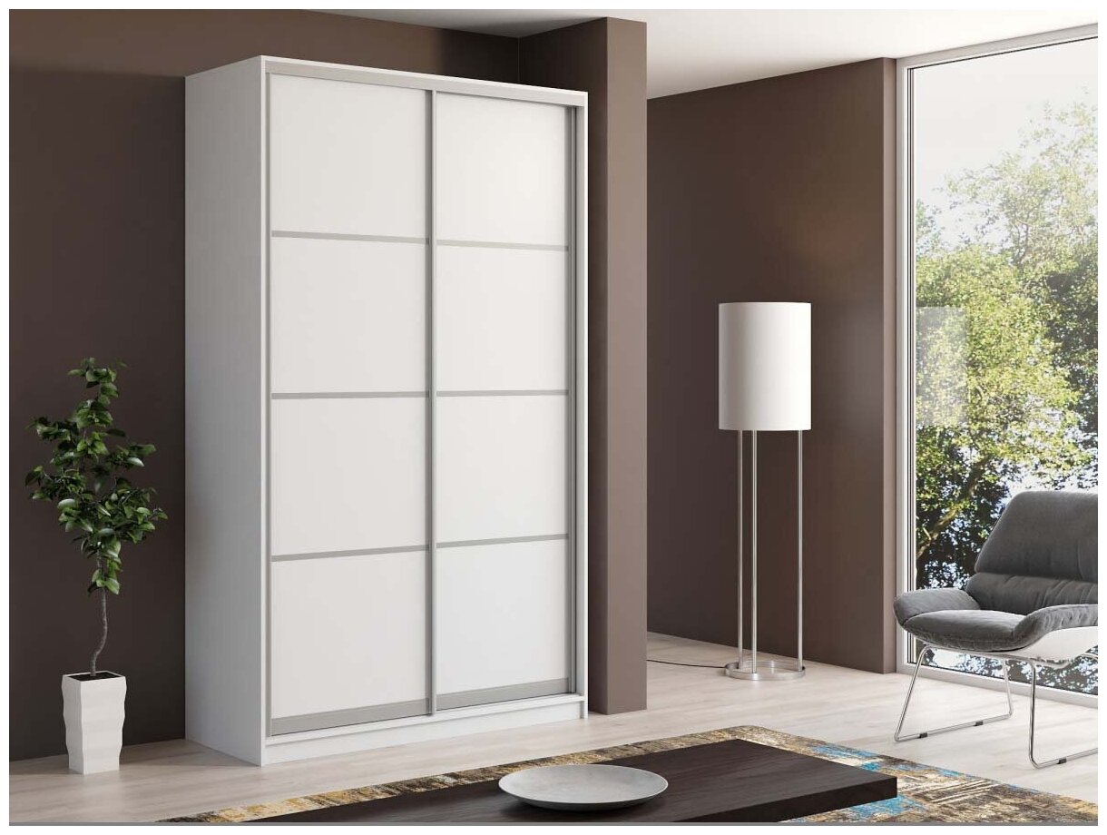 Шкаф купе, для одежды Айсберг 2, МФ-Купе, 100х60х220, платяной, цвет белый