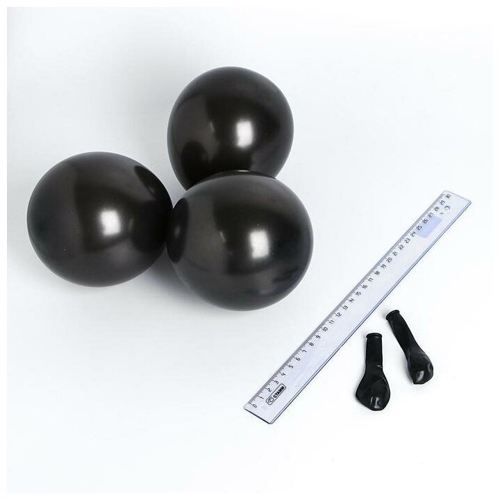 Шар латексный 5", металл, набор 100 шт, водные бомбочки, цвет чёрный, 4986415