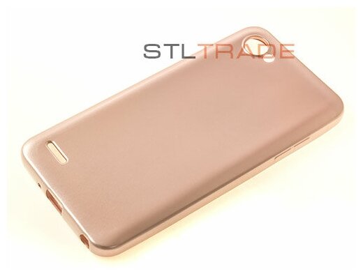 Силиконовый чехол TPU Case Металлик для LG Q6 розовый