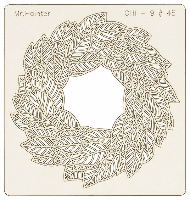 Картонные и бумажные элементы Mr.Painter CHI-9 Чипборд 9.5 см х 10 см 1 шт. 45 "Рамочка с листьями"
