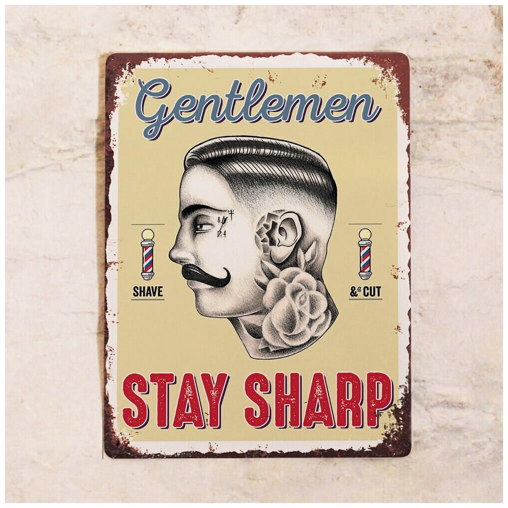 Жестяная табличка Stay sharp, металл, 30Х40 см