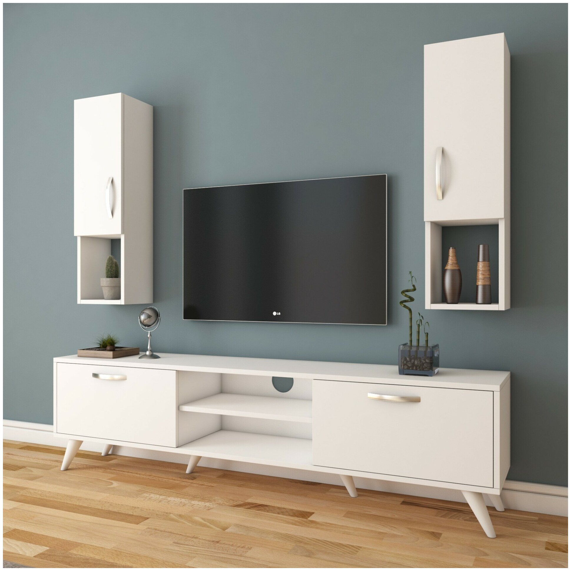 Гостиная Милана 2 Белый 101 NEW 180x35x180 см, Фиеста