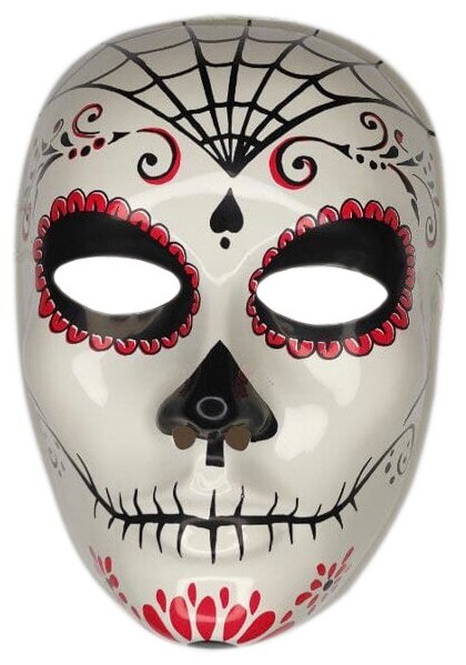 Маска "Хеллоуин" с разноцветным узором из пластика, 16,5 см х 9,5 см (Цв: Разноцветный )