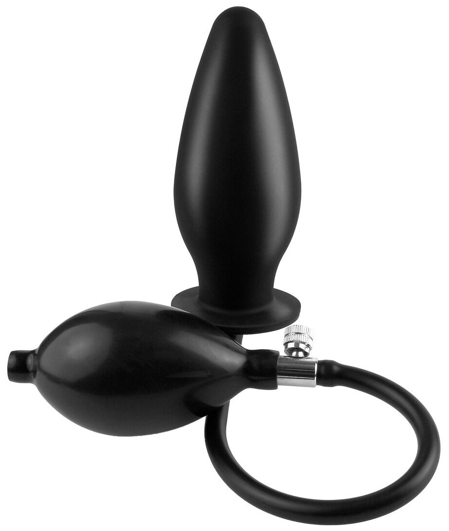 Надувной анальный расширитель - 10,8 см, Pipedream, силикон, черный