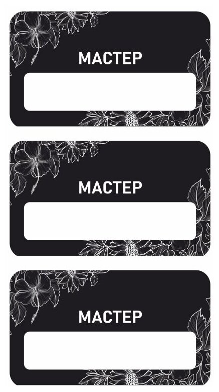 Бейдж акриловый 70х40 мм "Бейдж универсальный Мастер" тип 2 на магните с окном для полиграфической вставки ПолиЦентр 3 шт