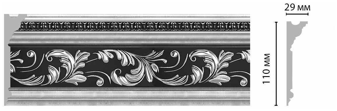 Плинтус Потолочный Decomaster D225-63 ШК В110хШ29хД2400 мм / Декомастер.